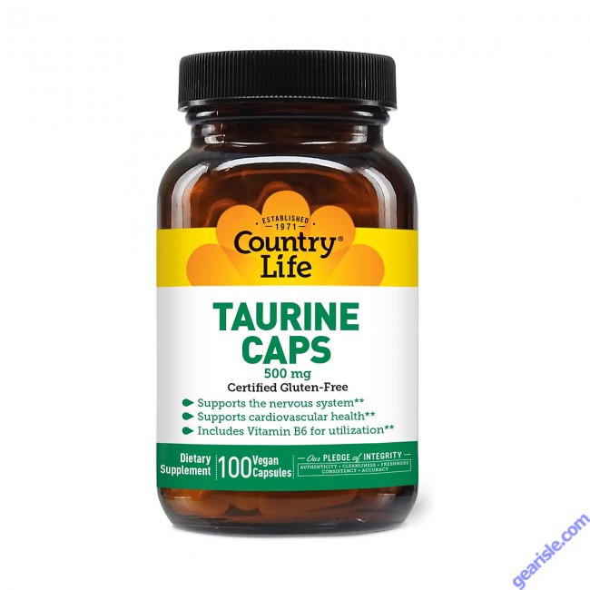 Country Life Taurine Capsules 500mg Digestive Health Support ...